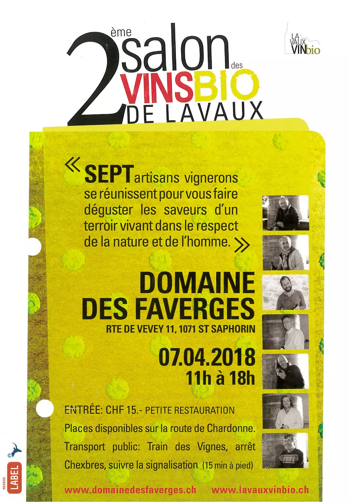 2è Salon des Vins Bio de Lavaux - Blaise Duboux | Art du Vin